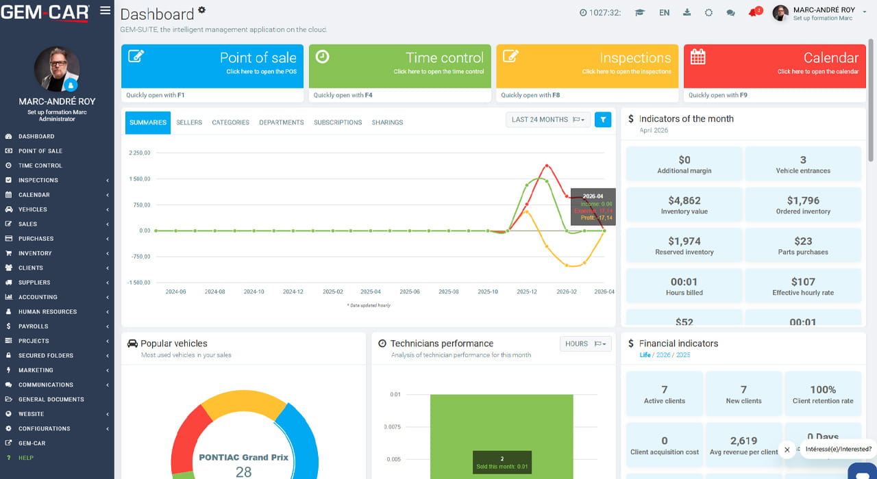 GEM-CAR AI | Auto Repair Shop Management Software for Canadian Garages